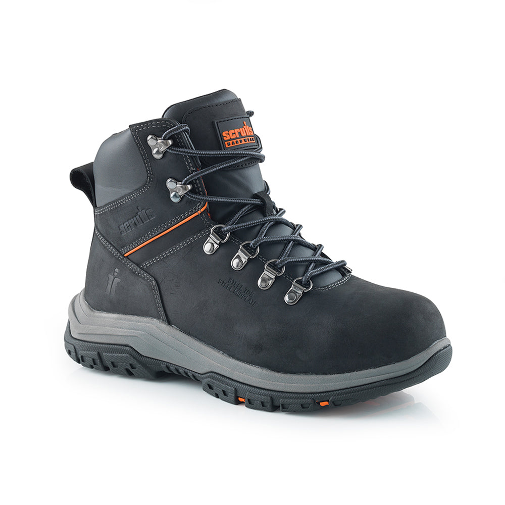 Scruffs Rafter Black Leather Safety Work Boots – workboots-online.co.uk